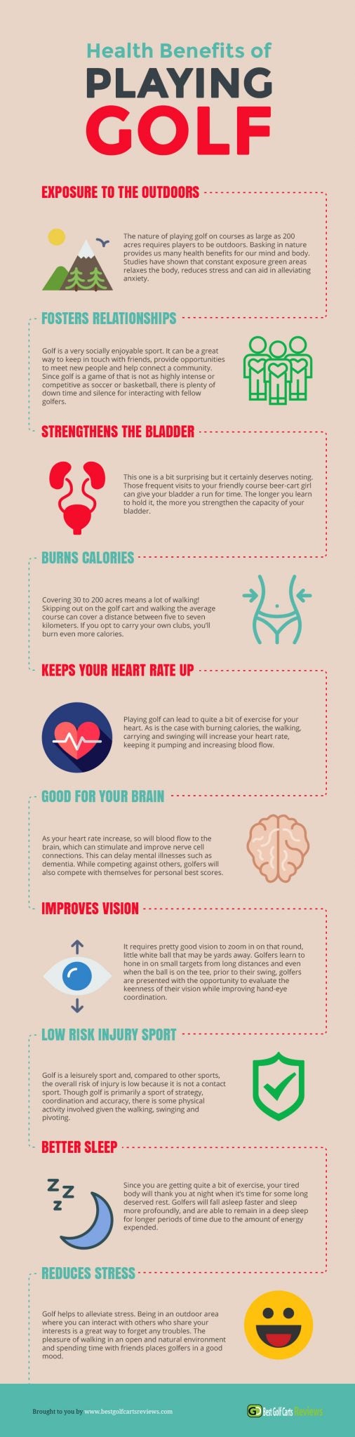 Health Benefits of Playing Golf-infographic | Best Golf Cart Reviews Health Benefits of Playing Golf-infographic | Best Golf Cart Reviews